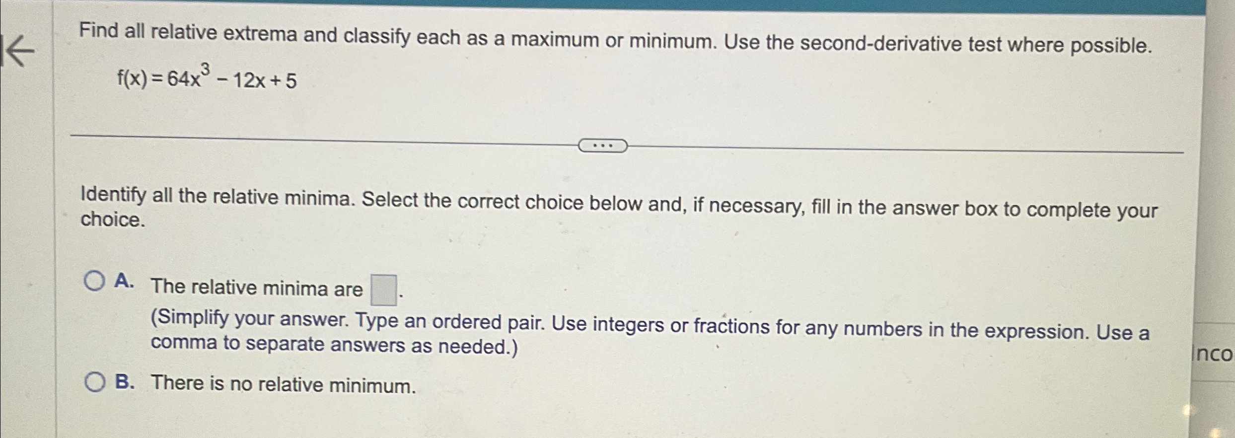 Solved Find all relative extrema and classify each as a | Chegg.com