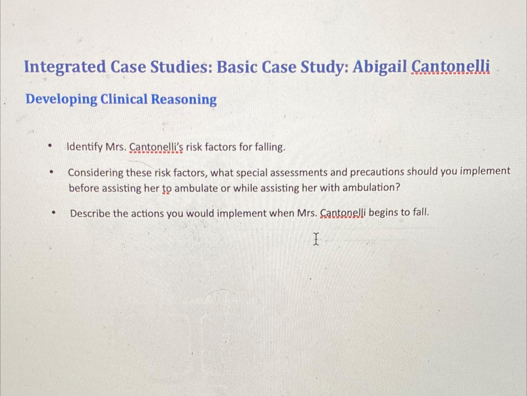 Solved Integrated Case Studies: Basic Case Study: Abigail | Chegg.com