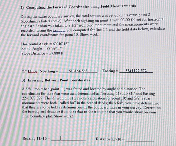 3) Inversing Between Point Coordinates A 5/8" iron | Chegg.com