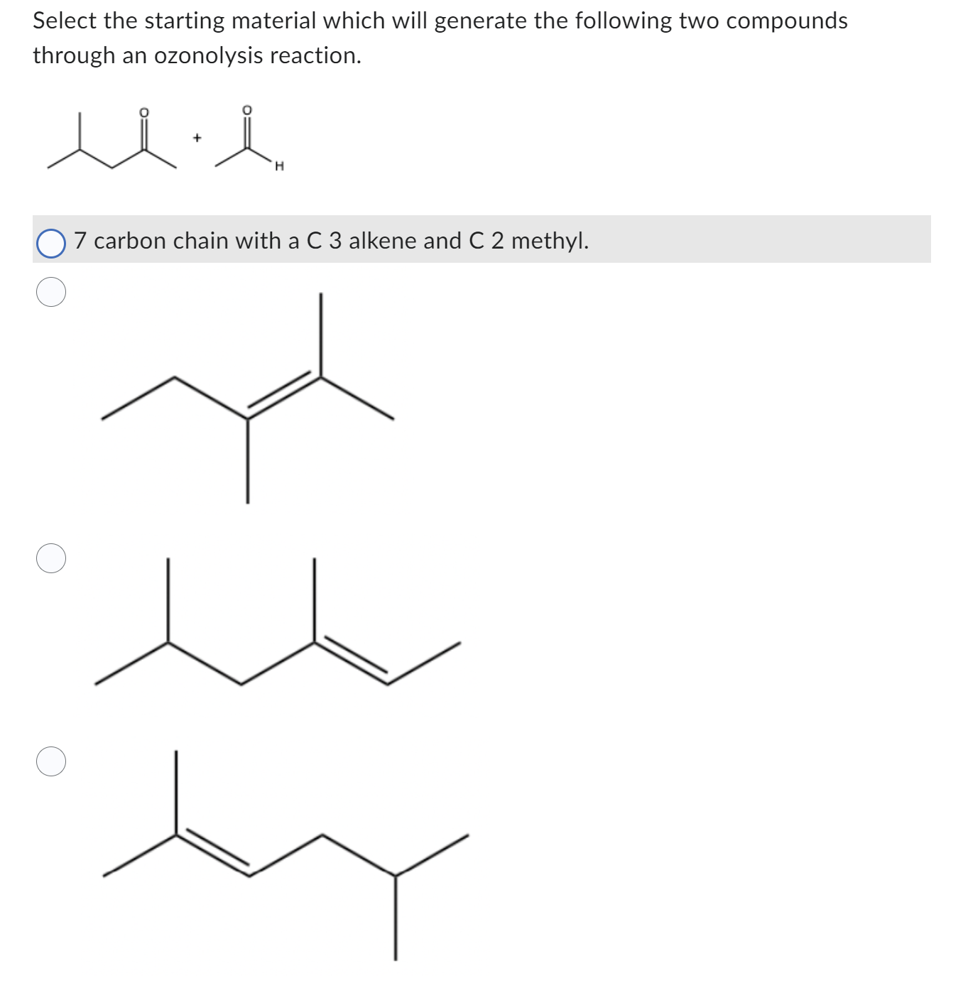 Solved Select the starting material which will generate the | Chegg.com