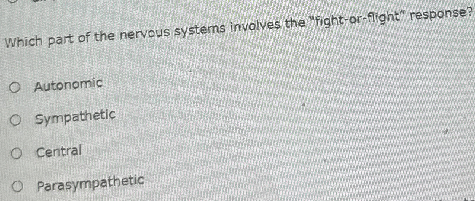 Solved Which part of the nervous systems involves the | Chegg.com