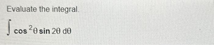 Solved Evaluate the integral. \\[ \\int \\cos ^{2} \\theta | Chegg.com