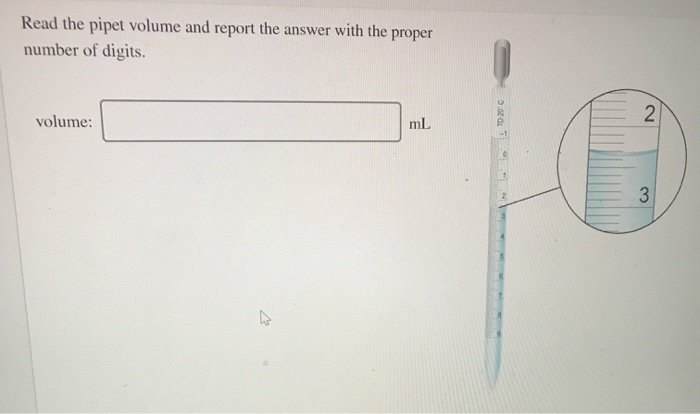 Solved read the pipet volume and report the answer with the | Chegg.com