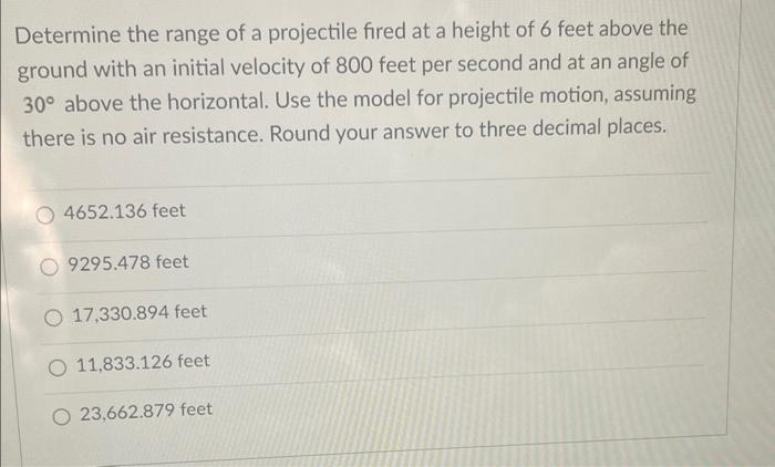 Solved Determine the range of a projectile fired at a height | Chegg.com