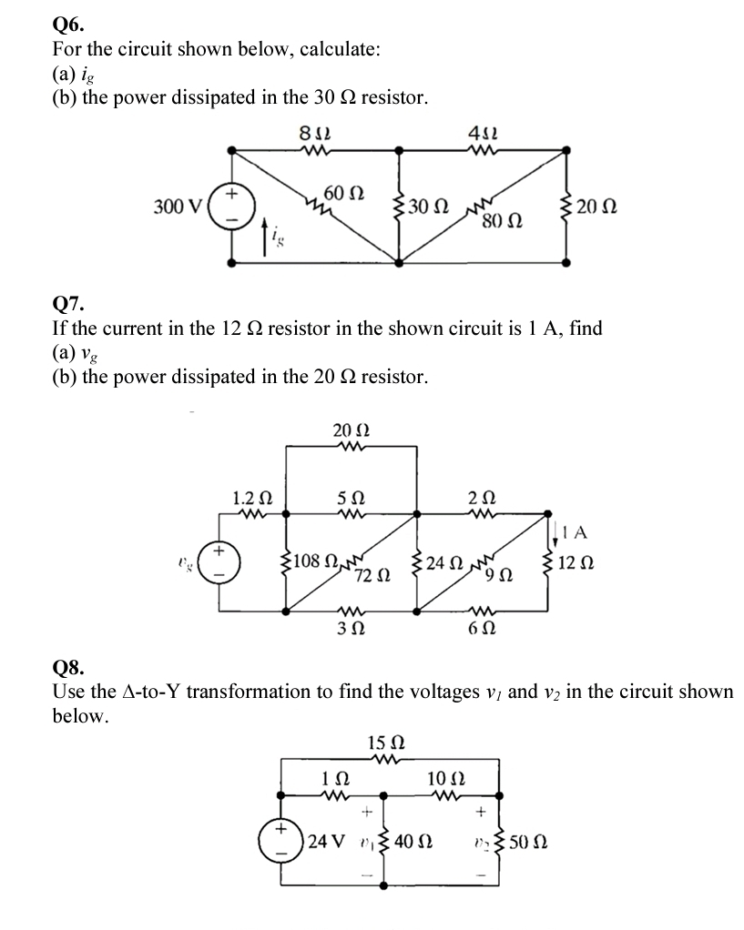 Solved Q6.For the circuit shown below, calculate:(a) ig(b) | Chegg.com