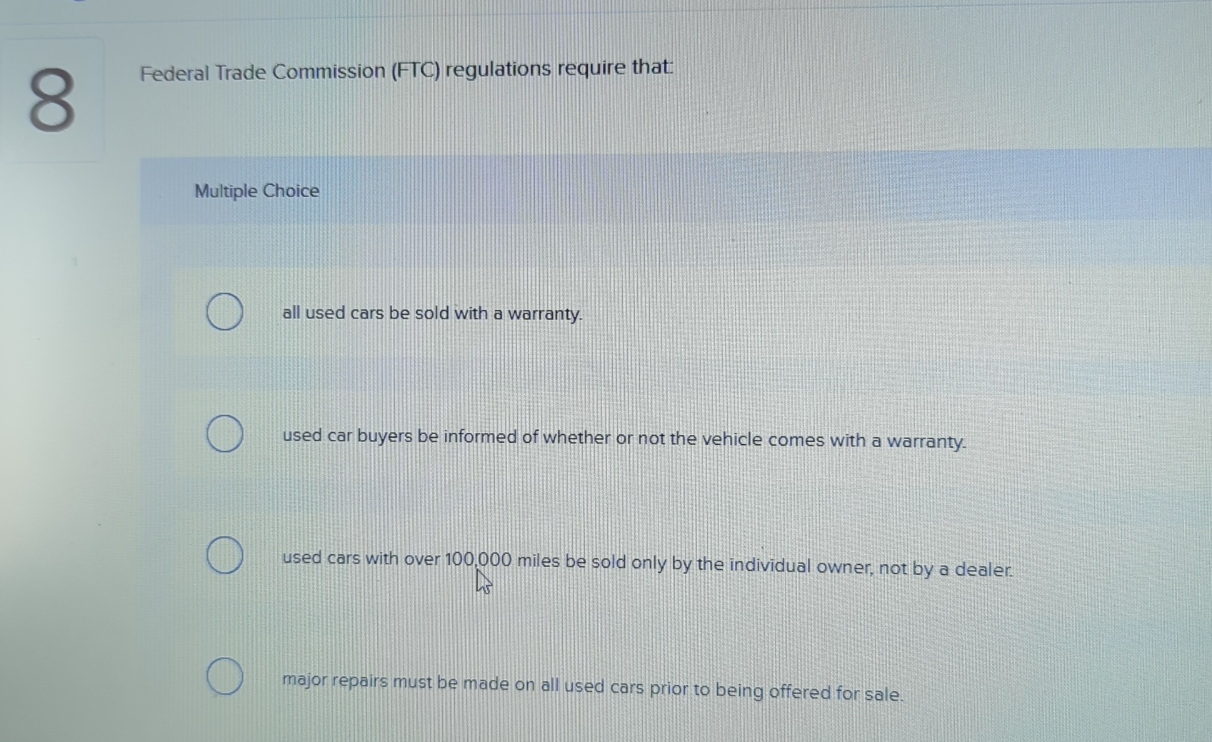 Solved Federal Trade Commission (FTC) ﻿regulations require | Chegg.com