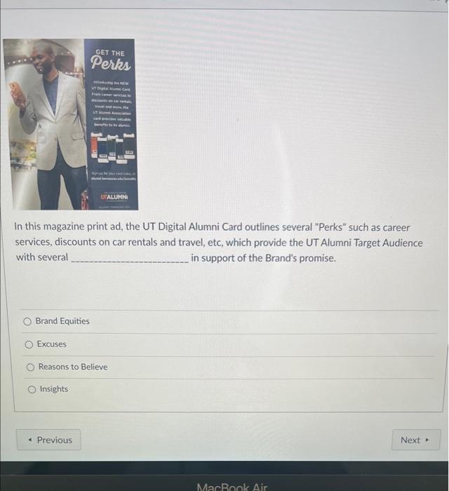 Solved In this magazine print ad, the UT Digital Alumni Card | Chegg.com