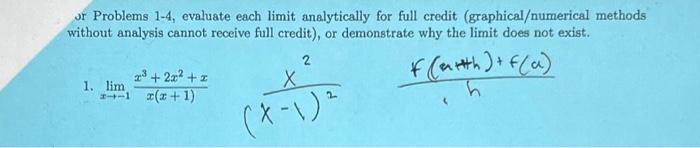 Solved for Problems 1-4, evaluate each limit analytically | Chegg.com