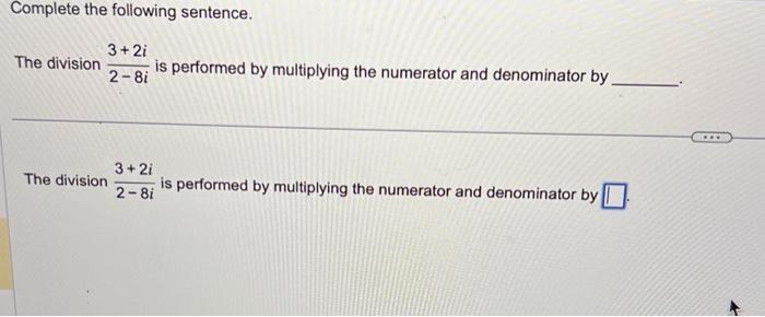 Solved Complete the following sentence. The division | Chegg.com