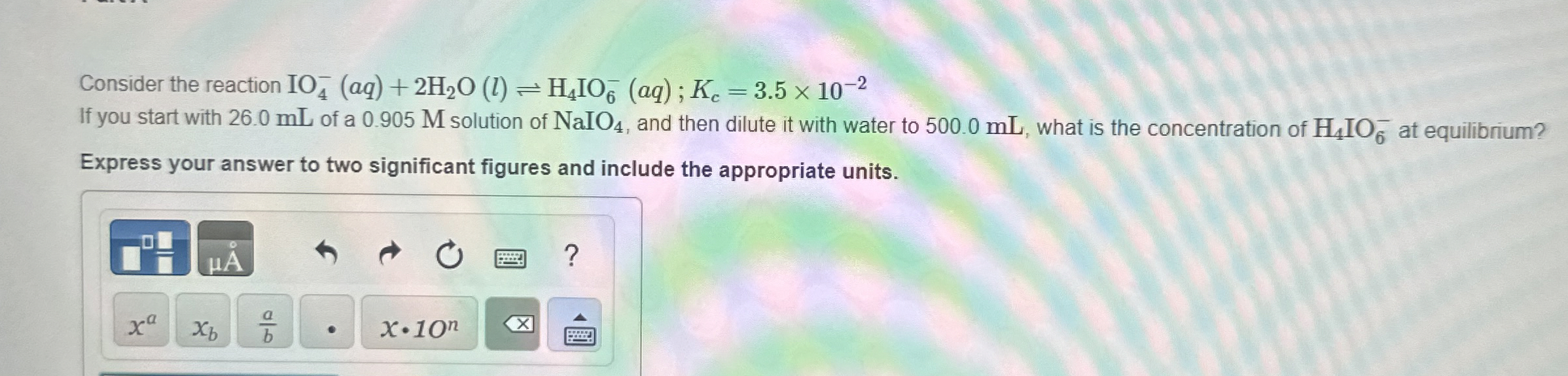 Solved Consider the reaction | Chegg.com