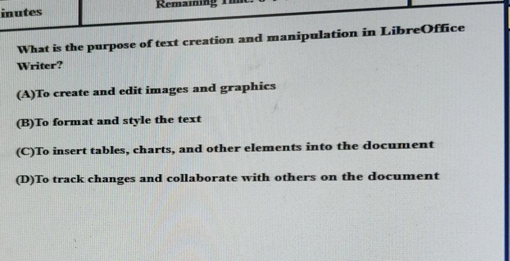 Solved What is the purpose of text creation and manipulation | Chegg.com