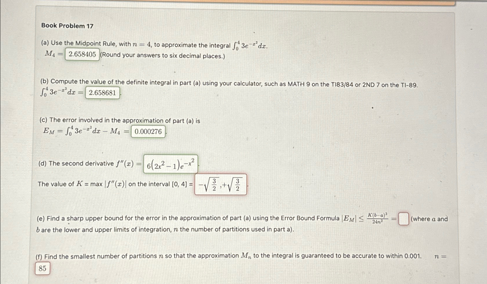 Solved Book Problem 17(a) ﻿Use the Midpoint Rule, with n=4, | Chegg.com