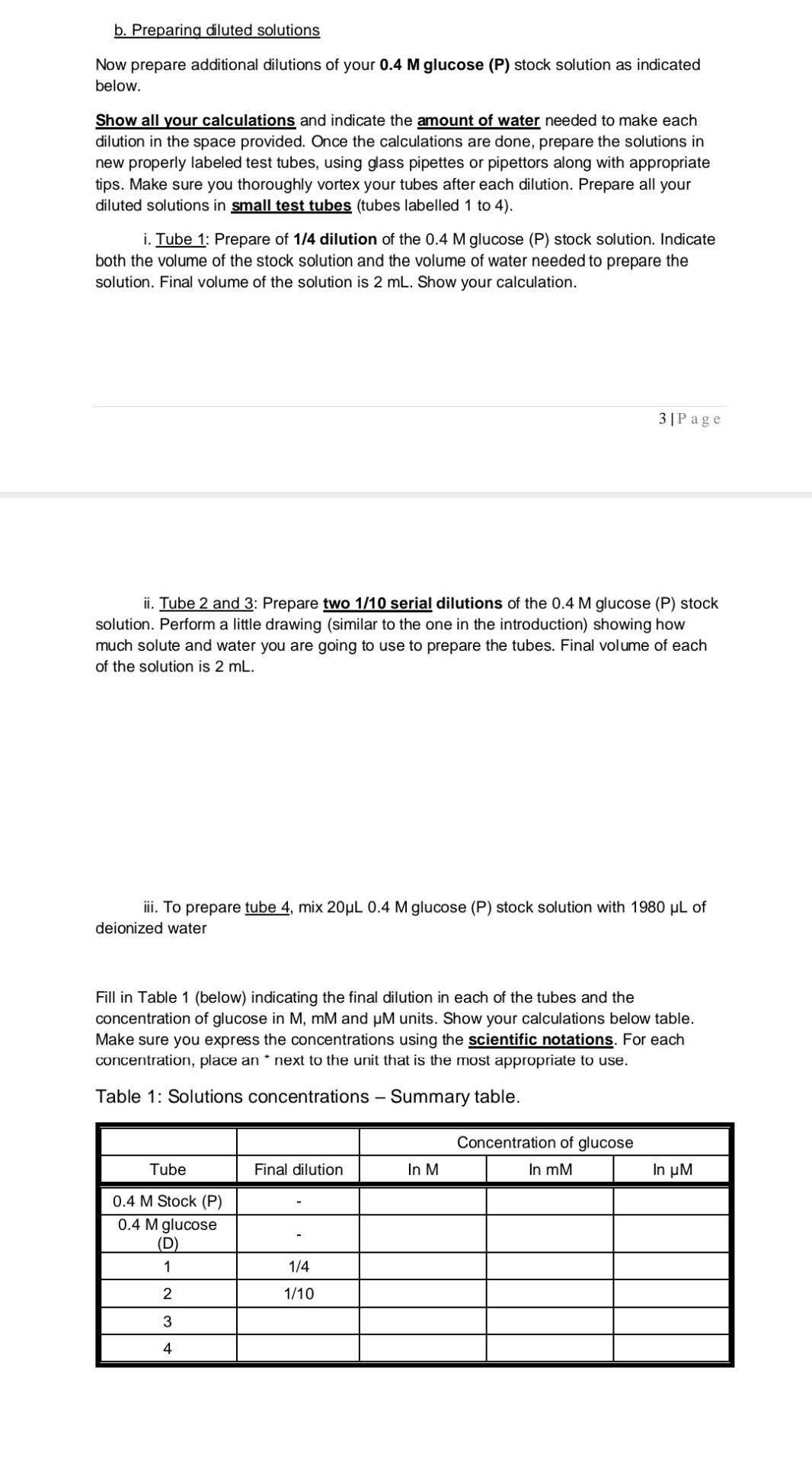 Solved b. Preparing diluted solutions Now prepare additional | Chegg.com