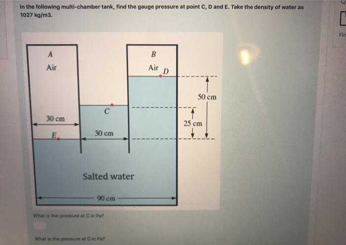 Solved In the following multi-chamber tank, find the gauge | Chegg.com