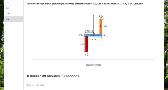 Q.1 The cross section shown below is split into three | Chegg.com