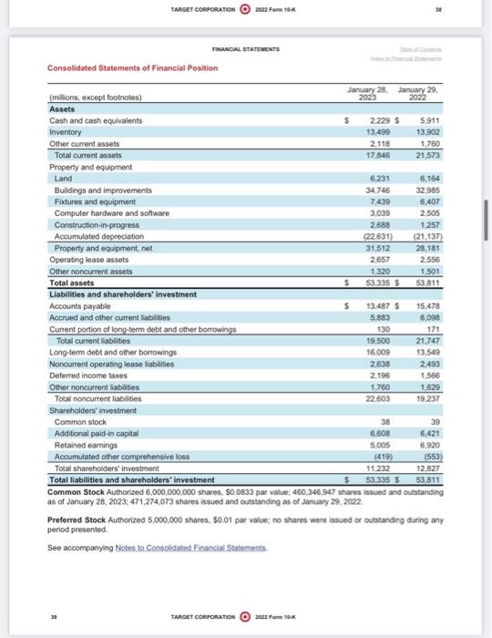 Walmart Inc. Consolidated Statements of Cash | Chegg.com