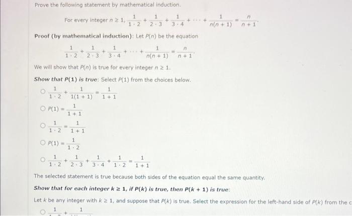 Solved Prove the following statement by mathematical | Chegg.com