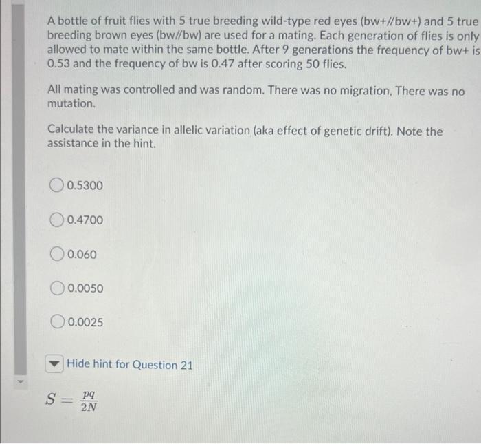 Solved In a given population of Drosophila curly wings (c) | Chegg.com