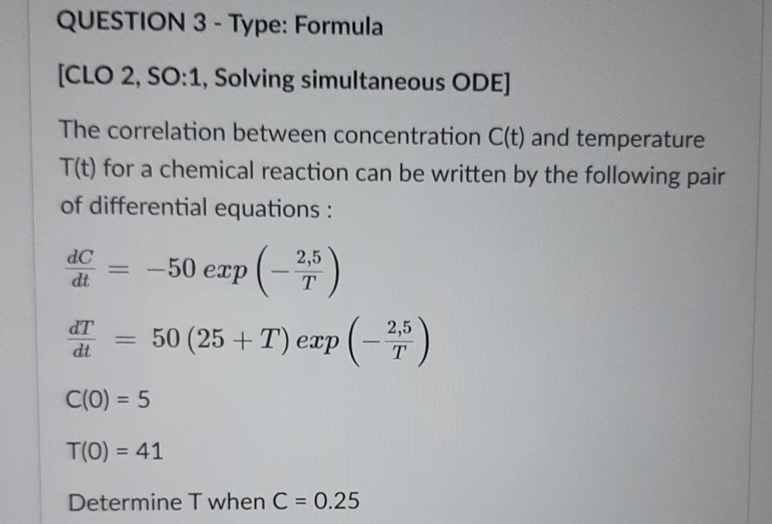 Solved QUESTION 3 - Type: Formula (CLO 2, SO:1, Solving | Chegg.com