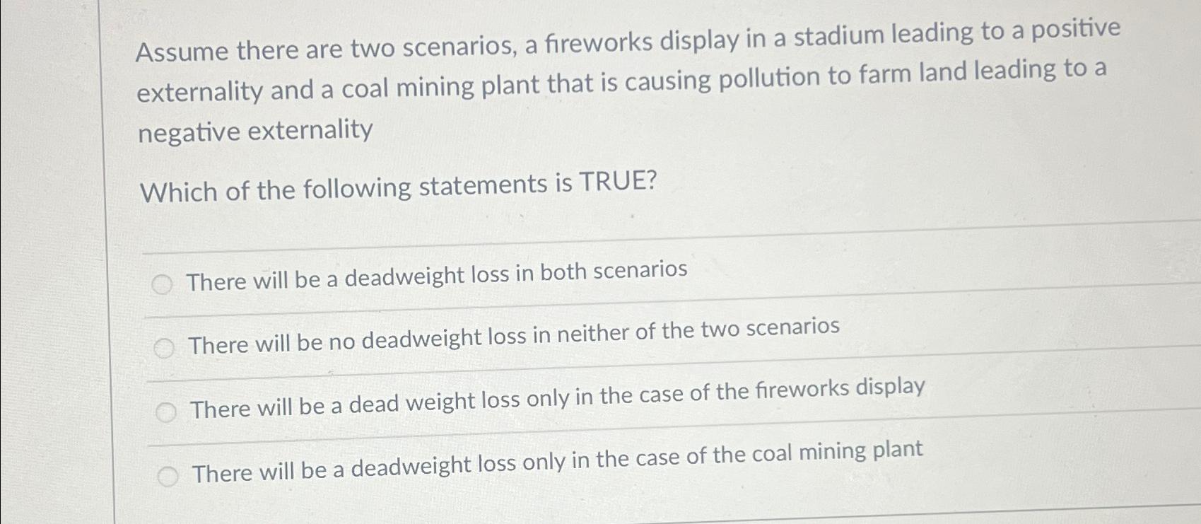Solved Assume there are two scenarios, a fireworks display | Chegg.com