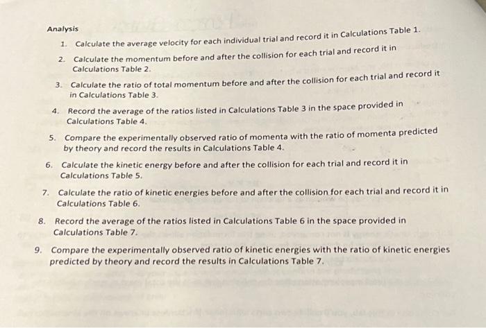 Inelastic Collisions LabData providedneed help with | Chegg.com