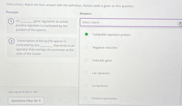 Solved Instructions: Match the best answer with the | Chegg.com