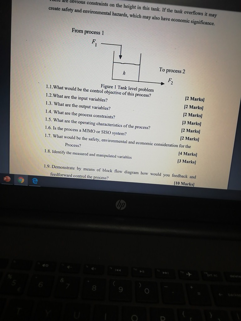 Solved Question 1 Total 30 Marks] Consider the process flow | Chegg.com