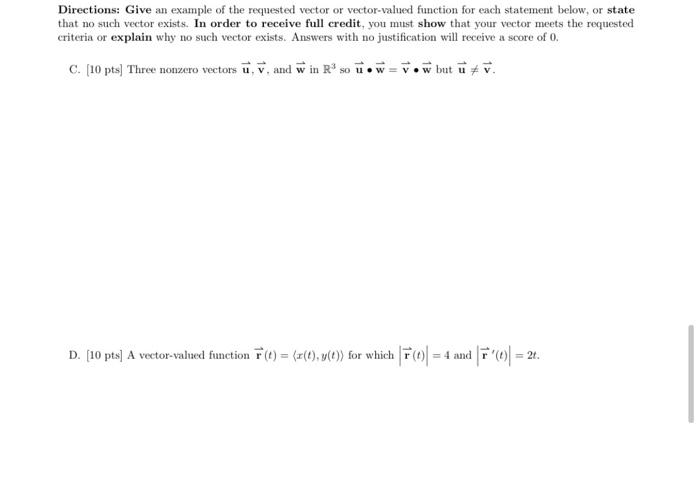 Solved Problem 2: (40 pts) (Examples) Directions: Give an | Chegg.com