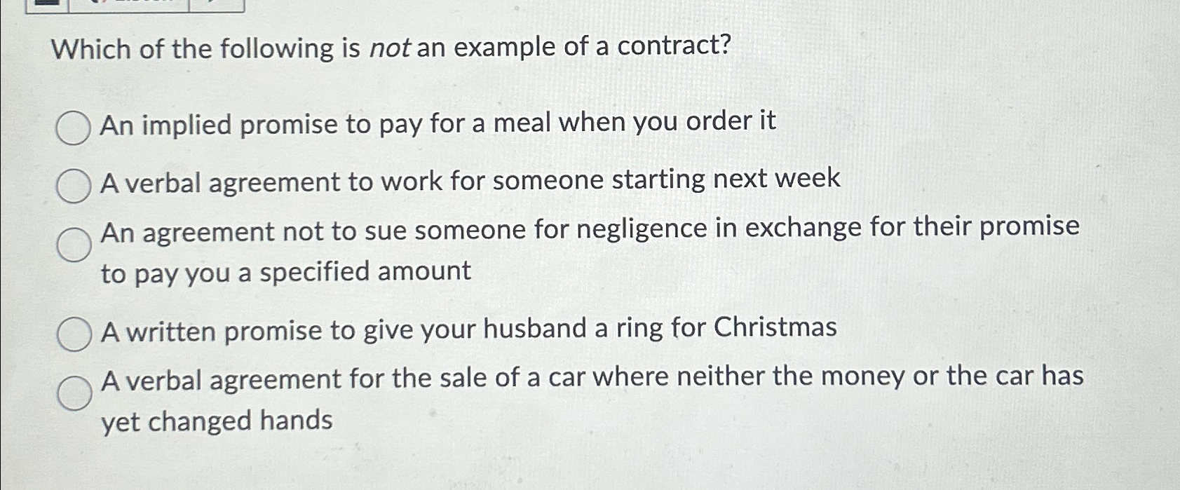 Solved Which of the following is not an example of a | Chegg.com