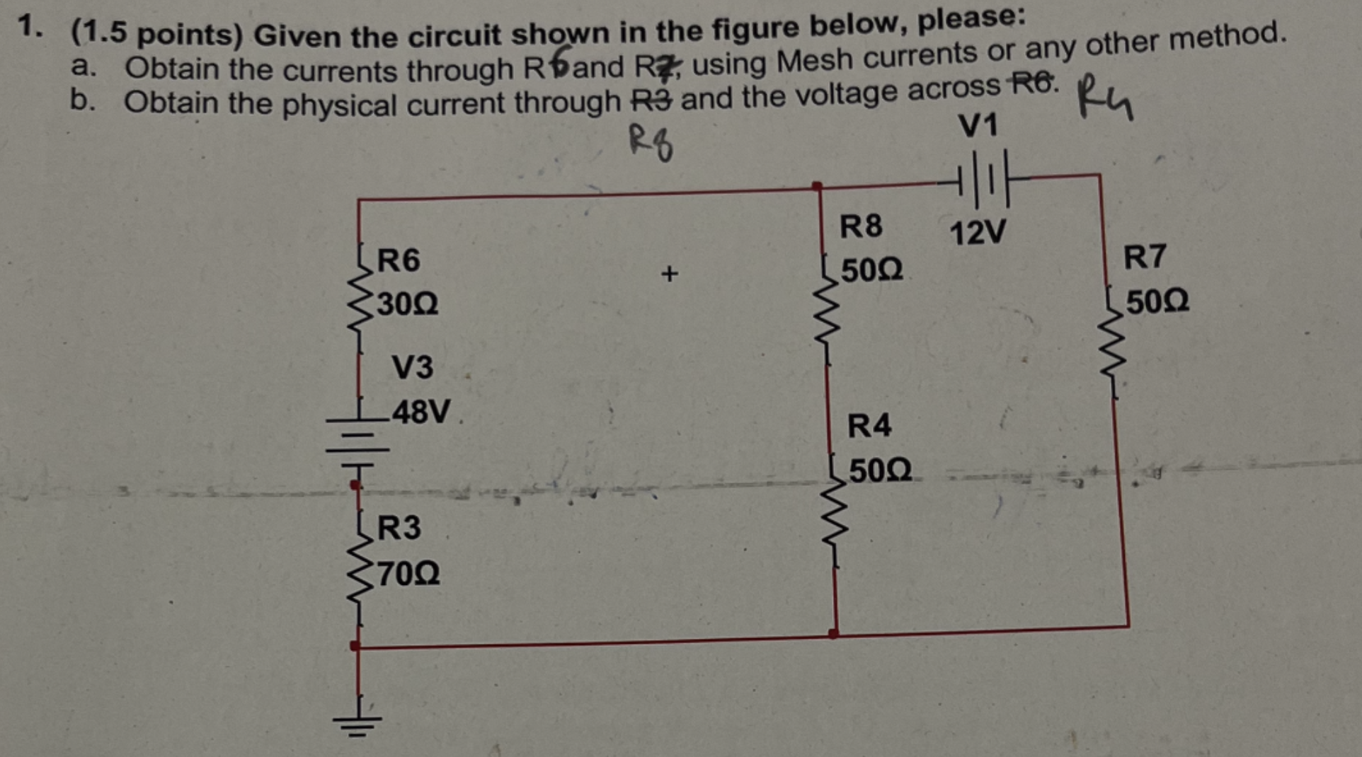 Solved (1,5 ﻿puntos) ﻿Dado el circuito que se muestra en la | Chegg.com
