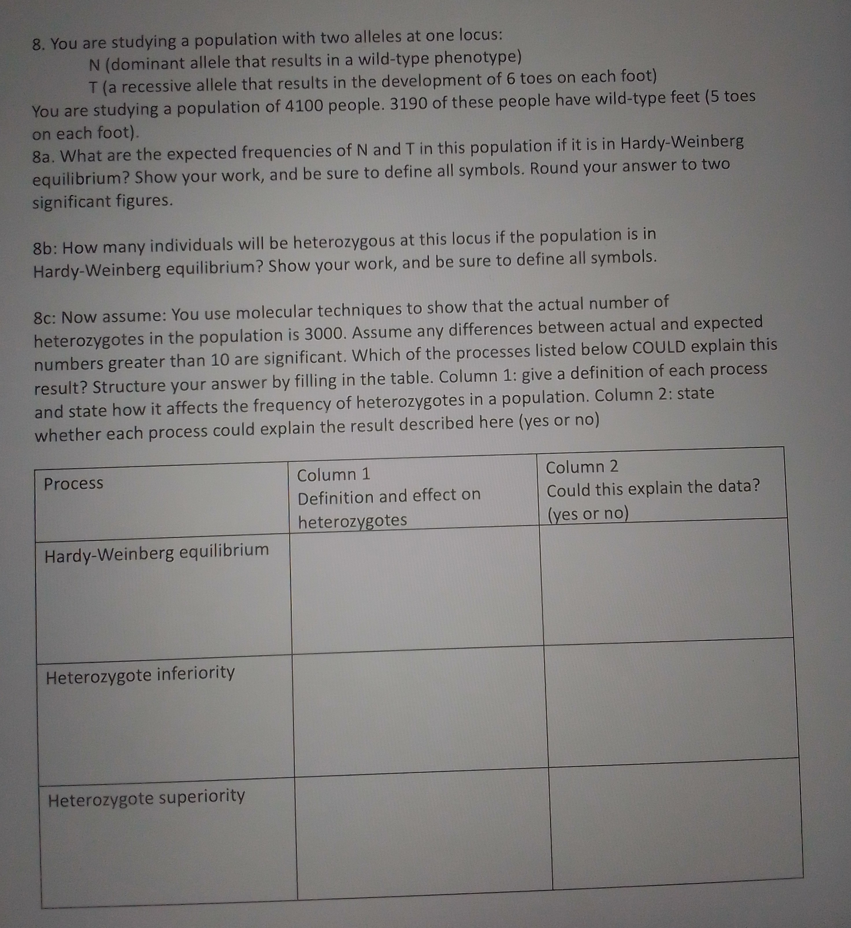You are studying a population with two alleles at one | Chegg.com