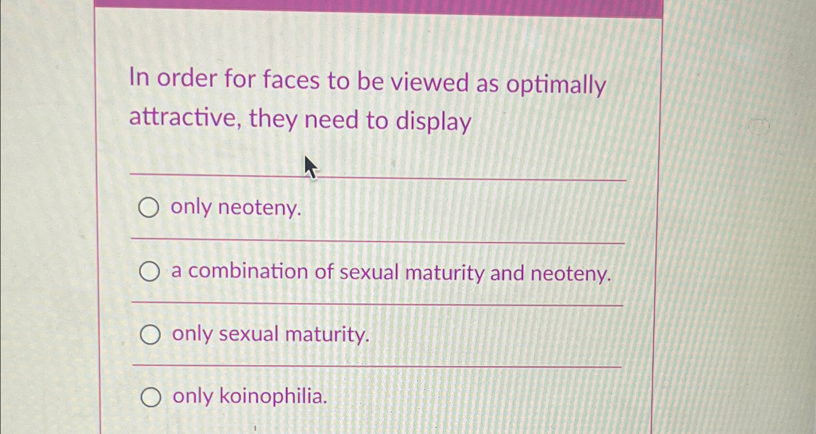 Solved In order for faces to be viewed as optimally | Chegg.com