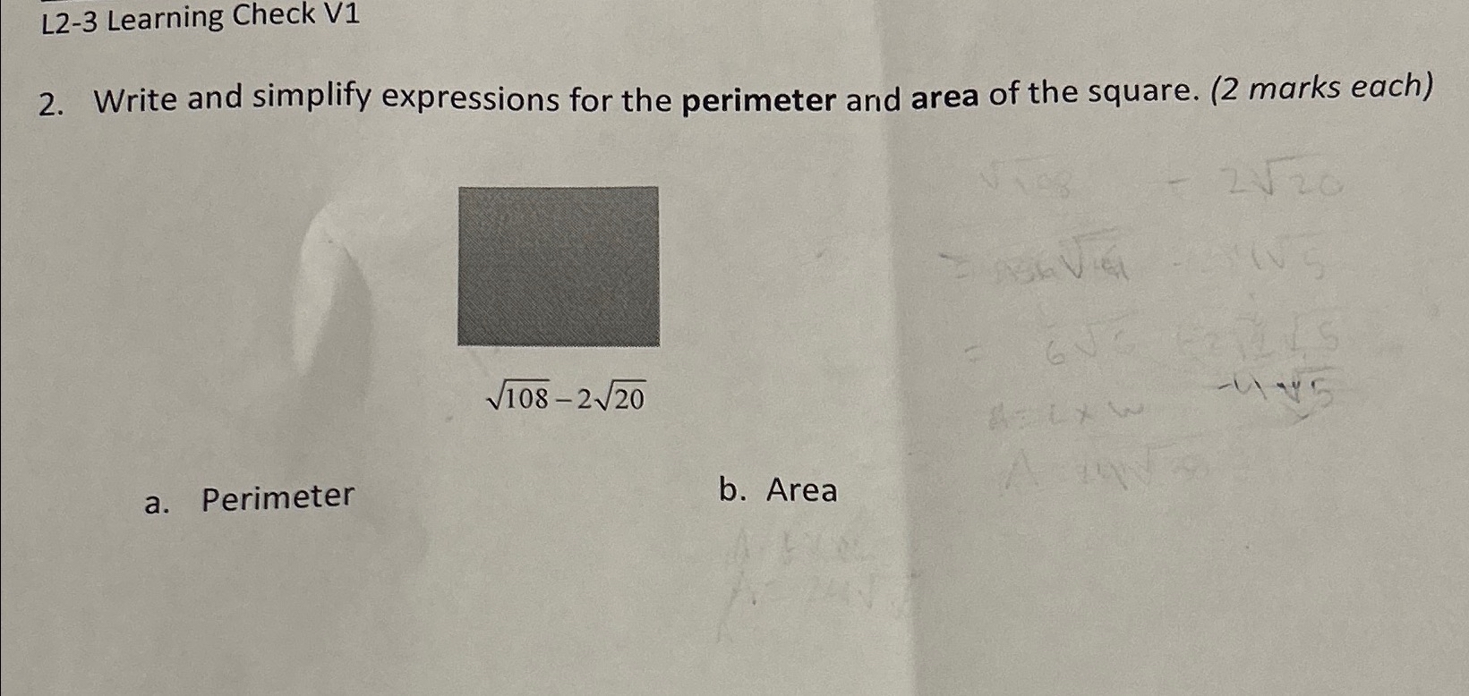 Solved Write and simplify expressions for the perimeter and | Chegg.com