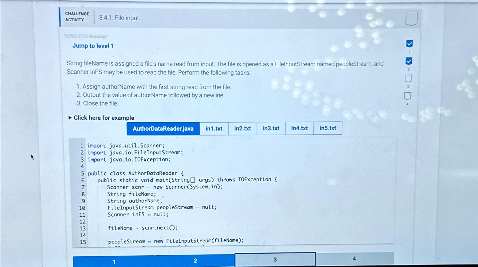 Solved CHALLENGEACTIVITY3.4.1: File input.5225623578194 | Chegg.com Solved CHALLENGEACTIVITY3.4.1: File input.5225623578194 | Chegg.com