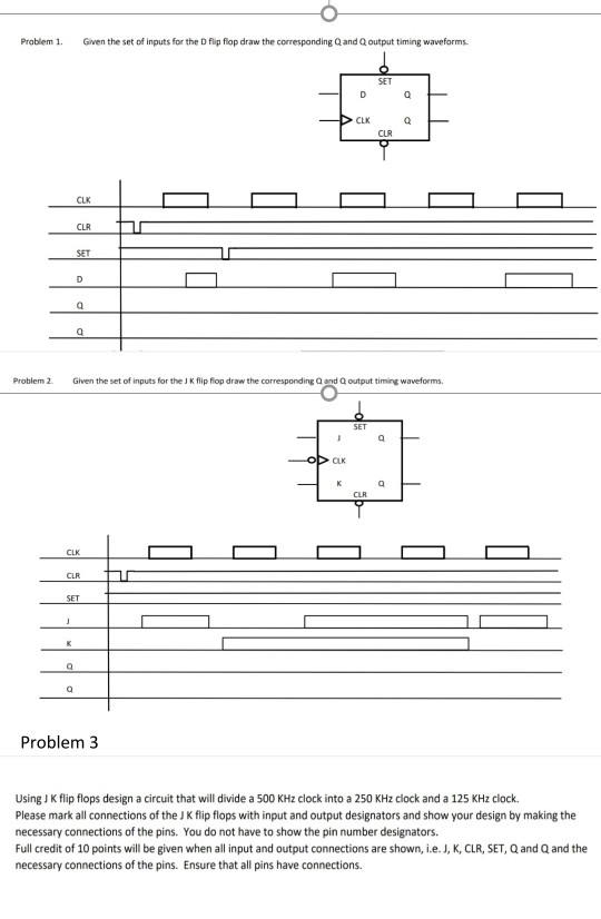 Solved flip flop circuit draw corresponding Q & Q output | Chegg.com