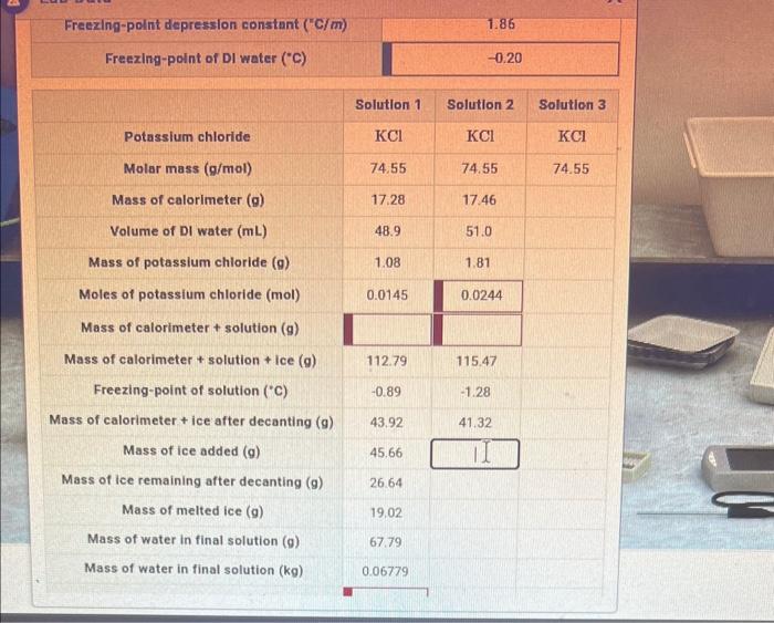 Freezing-polnt depression constant ("C/m) | Chegg.com