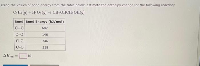 Cl2(g)+F2(g)→2ClF(g) ΔHrxn=kJUsing the values of bond | Chegg.com