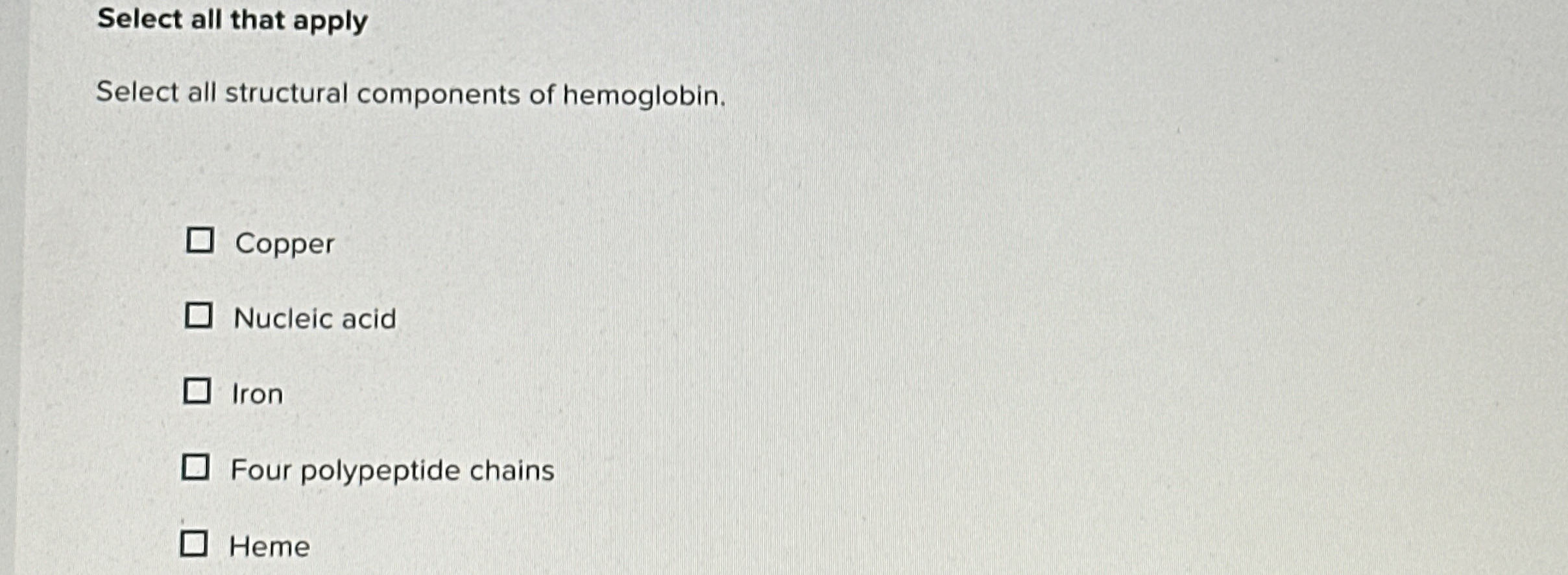 Solved Select all that applySelect all structural components | Chegg.com