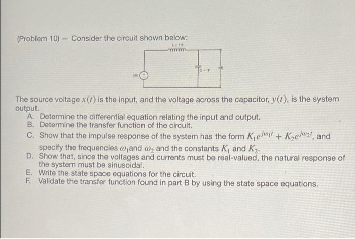 Solved (Problem 10) - Consider the circuit shown below: LTH | Chegg.com