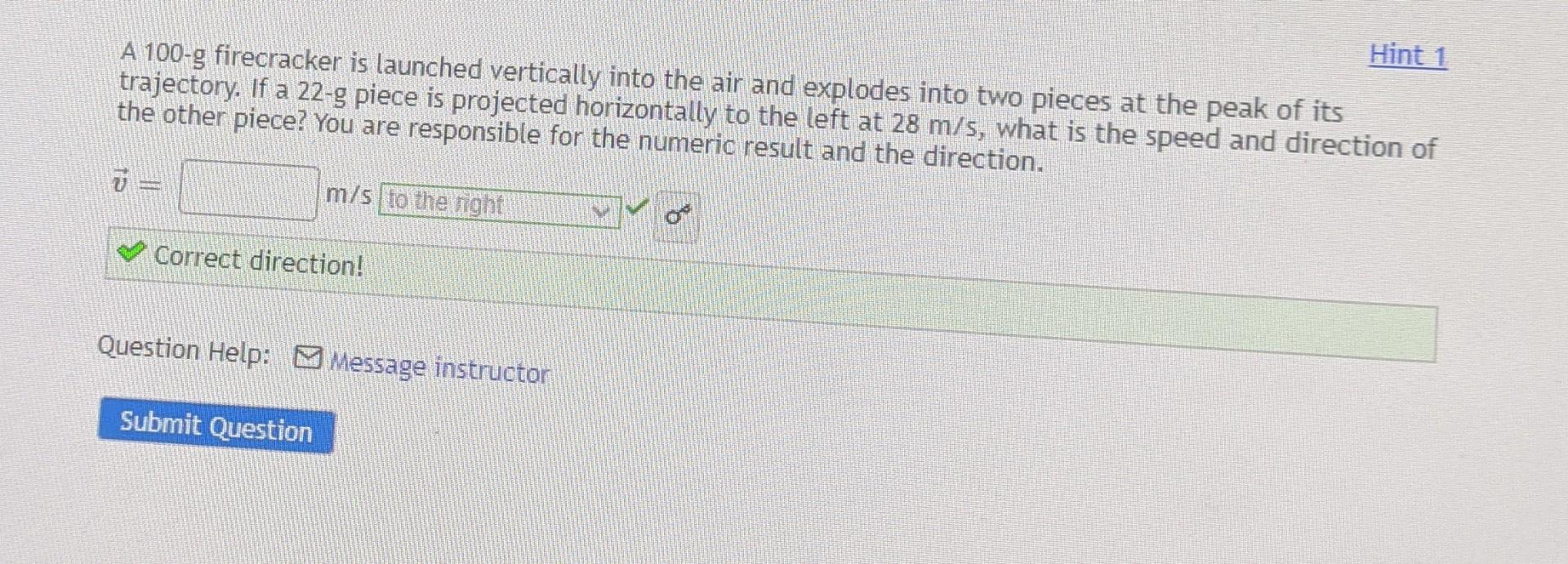 Solved A 100-g firecracker is launched vertically into the | Chegg.com