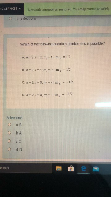 Solved NC SERVICES Network connection restored. You may | Chegg.com