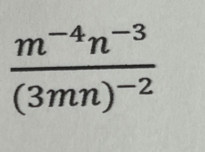 Solved m-4n-3(3mn)-2 | Chegg.com