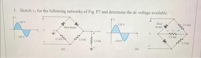 Solved 3. For the network of Fig. P6, sketch vo,iR and | Chegg.com