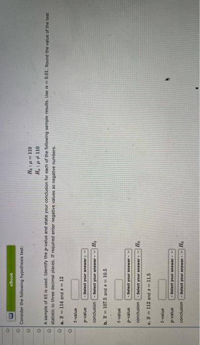 Solved Consider The Following Hypothesis Test