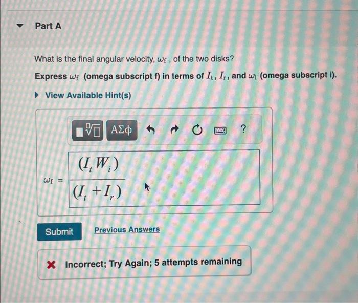 What is the final angular velocity, ωf, of the two | Chegg.com