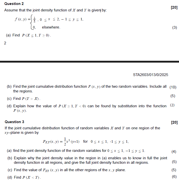 Solved Question 2 ﻿Assume that the joint density function of | Chegg.com