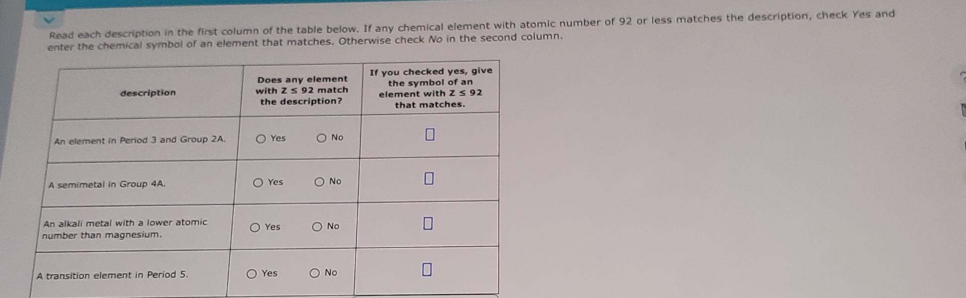 Solved Read each description in the first column of the | Chegg.com