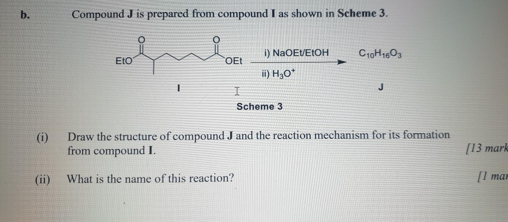 Solved b. Compound J is prepared from compound I as shown in | Chegg.com