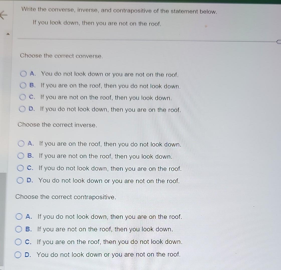 Solved Write the converse, inverse, and contrapositive of | Chegg.com
