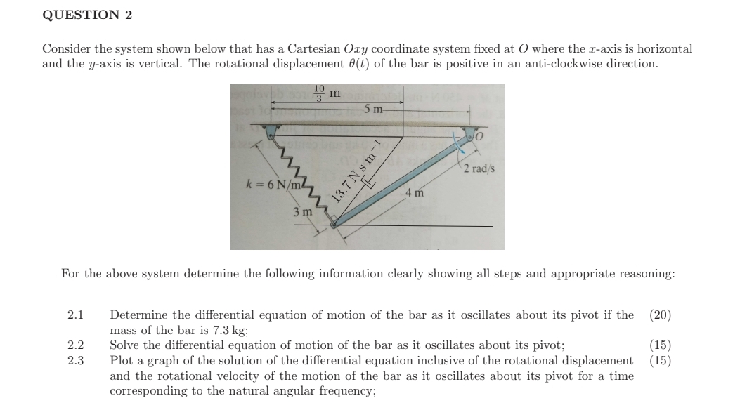 Solved QUESTION 2Consider the system shown below that has a | Chegg.com Solved QUESTION 2Consider the system shown below that has a | Chegg.com